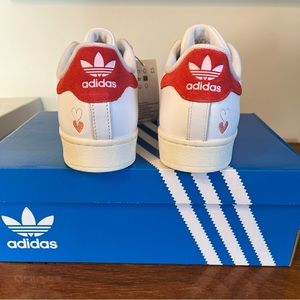 adidas | Shoes | Adidas Womens Superstar Red Heart Shoes | Poshmark